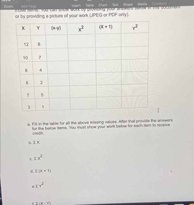 Solved Zoom Add Page Insert Table Chart Text Shape Media | Chegg.com