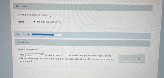 Solved Pollution and altitude: In a random sample of 250 | Chegg.com
