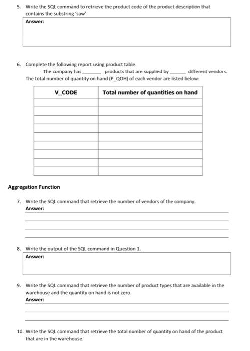 Solved CREATE TABLE VENDOR ( V_CODE INTEGER NOT | Chegg.com