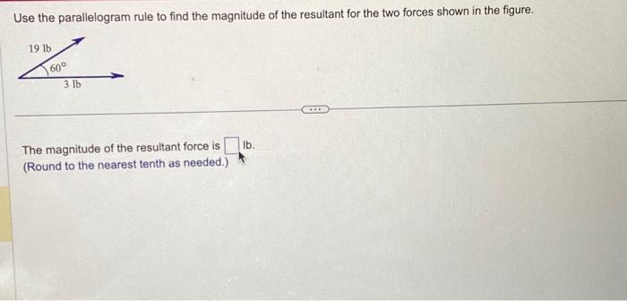 Solved Use the parallelogram rule to find the magnitude of | Chegg.com