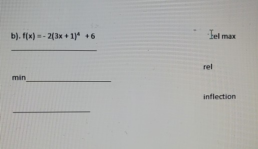 Solved calculate relative minimum and maximum and inflection | Chegg.com