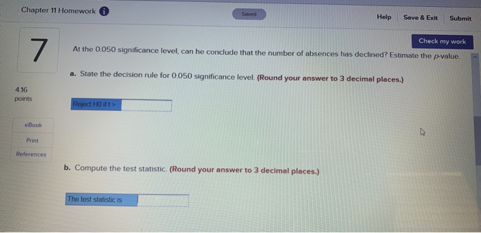 Solved Chapter 11 Homework 0 smed Help Save & Exit Submit | Chegg.com