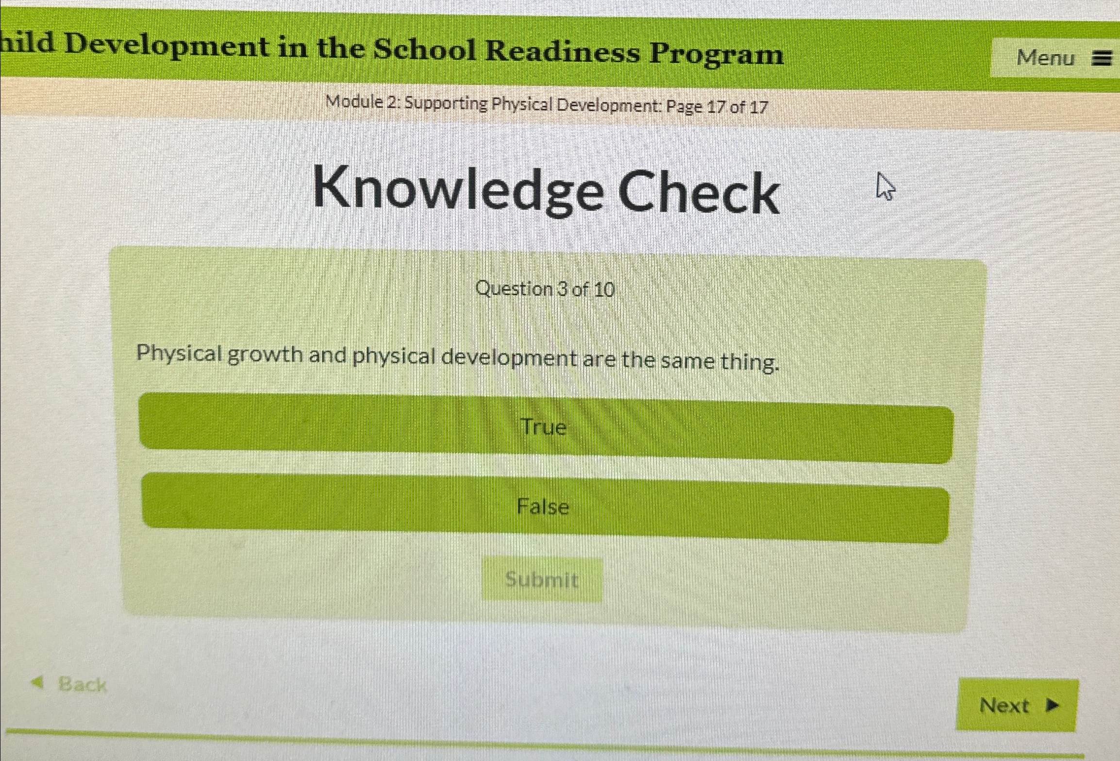 Solved hild Development in the School Readiness | Chegg.com