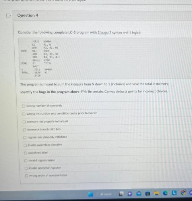 Solved Consider the following complete LC-3 program with 3 | Chegg.com