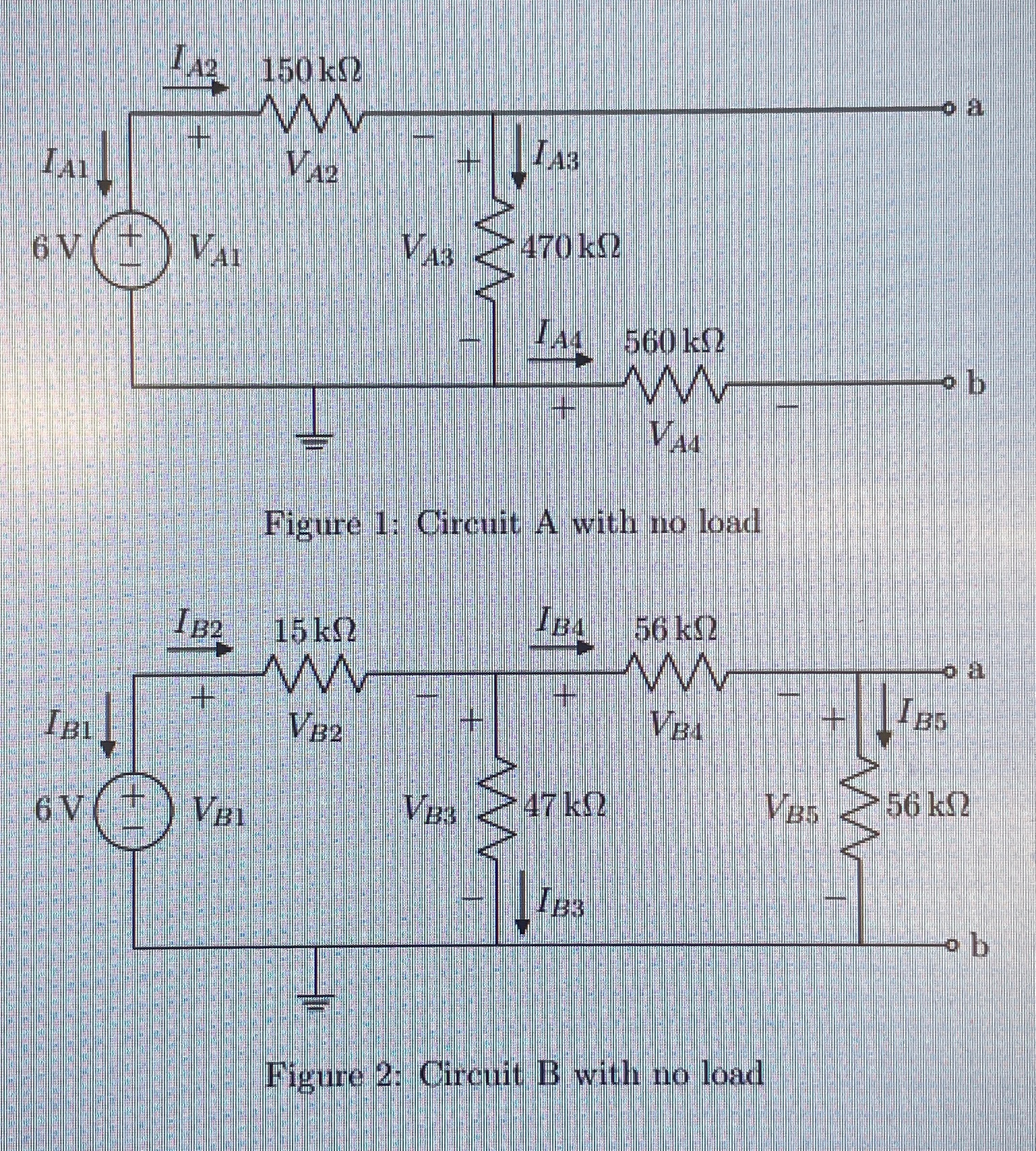 Solved Figure 1: Circuit A with no loadFigure 2: Circuit B | Chegg.com