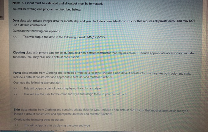 Solved Note: ALL input must be validated and all output must | Chegg.com
