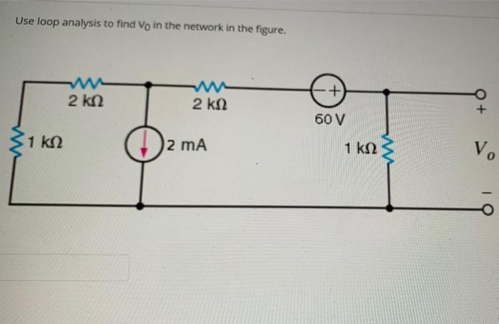 Solved Use loop analysis to find Vo in the network in the | Chegg.com