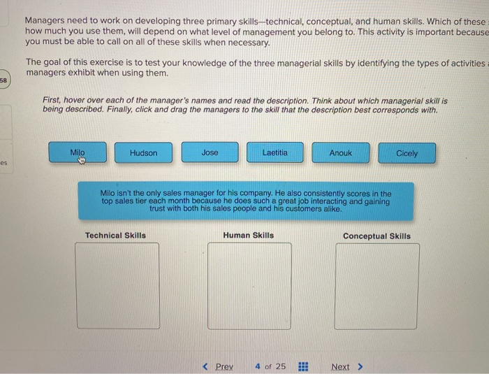 Solved Managers need to work on developing three primary | Chegg.com