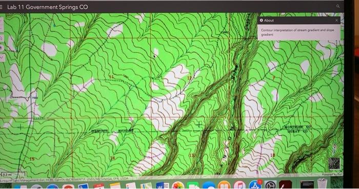 Lab 11 B. GOVERNMENT SPRINGS, CO QUADRANGLE Map | Chegg.com