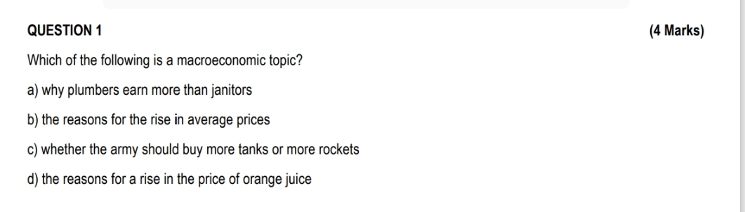 Solved by an EXPERT QUESTION 1(4 ﻿Marks)Which of the following is a | Chegg.com