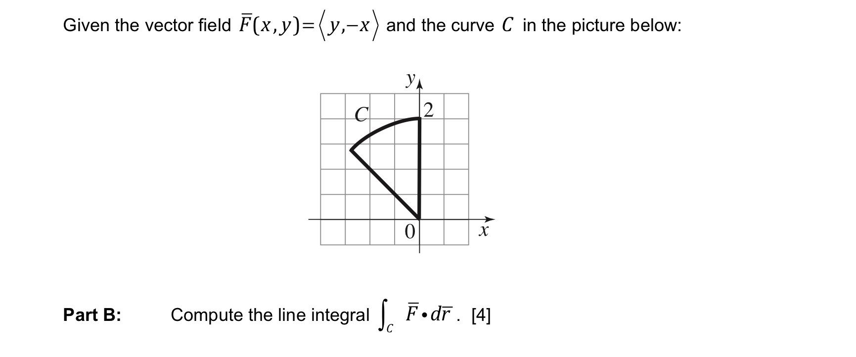 Solved Given the vector field F(x,y)= ﻿ and the curve C | Chegg.com