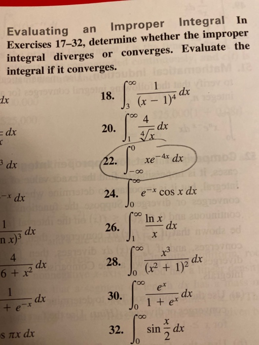 Solved Evaluating an Improper Integral In Exercises 17-32, | Chegg.com