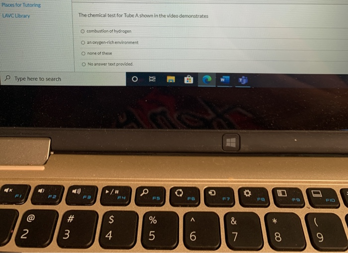Pisces for Tutoring LAVC Library The chemical test | Chegg.com