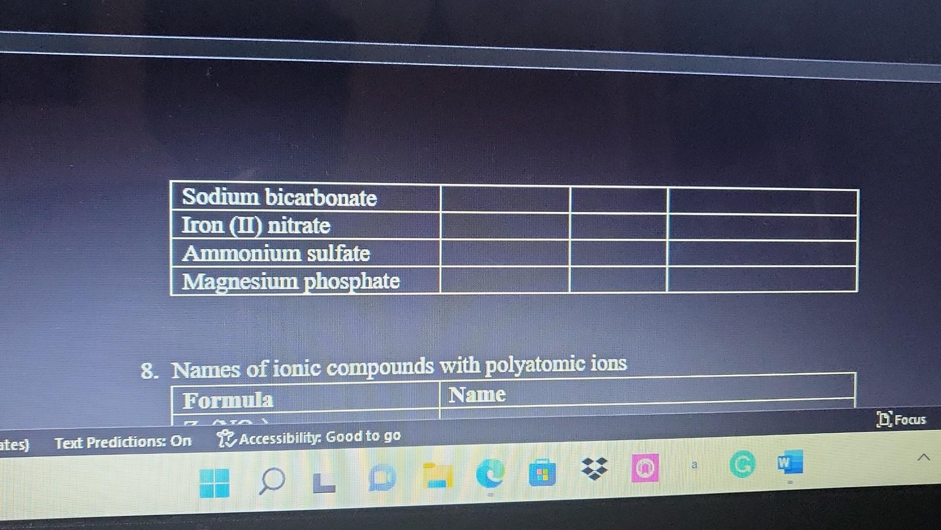 Solved what is the formula of ionic compound with polyatomic | Chegg.com