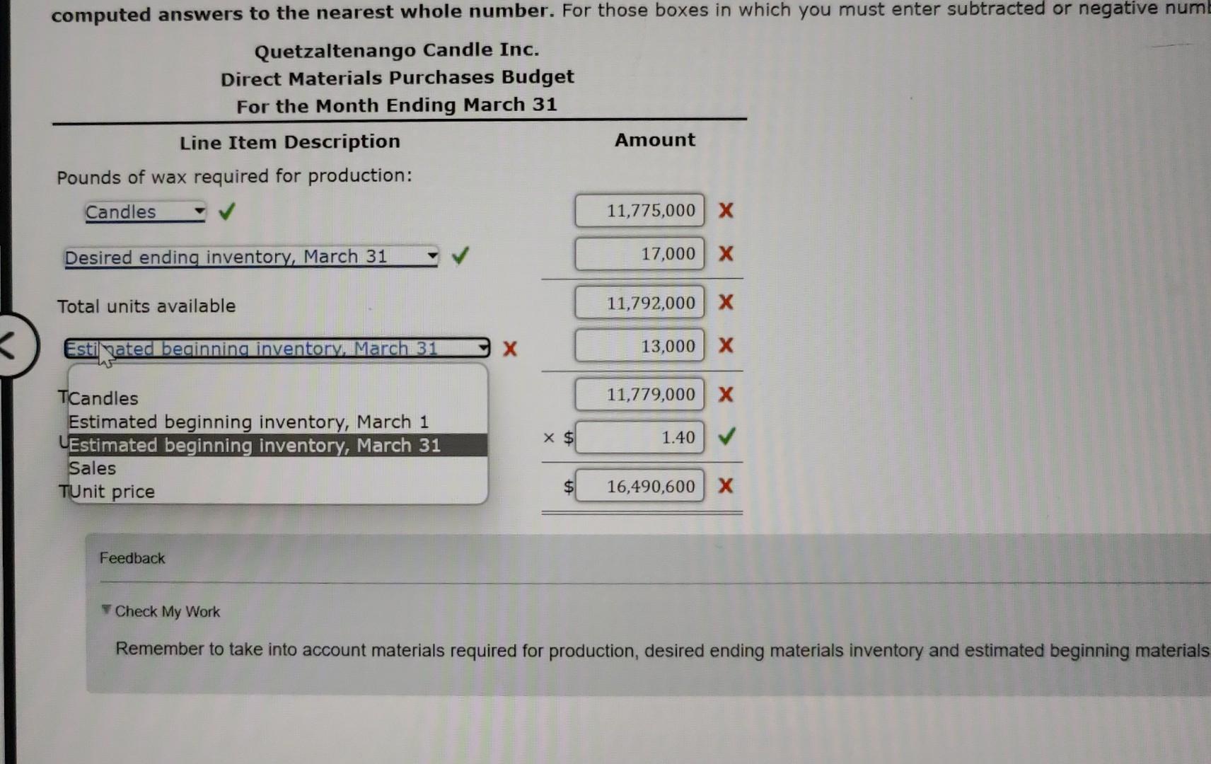 Solved computed answers to the nearest whole number. For | Chegg.com