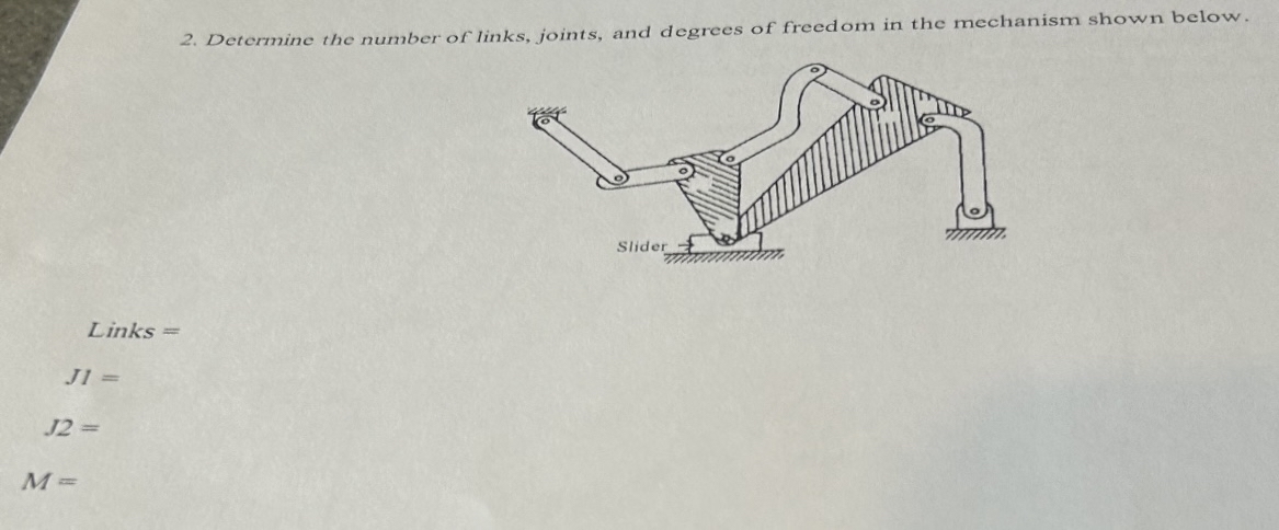 Solved Determine the number of links, joints, and degrees of | Chegg.com