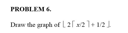 Solved PROBLEM 6. Draw the graph of ( 2 [ x/2 7+1/2 ]. | Chegg.com