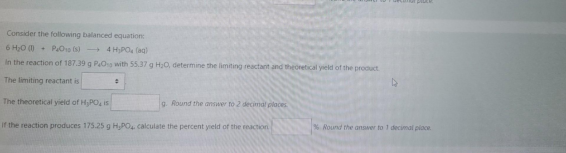 Solved Consider the following balanced equation: | Chegg.com