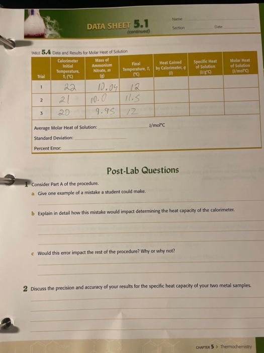 Solved LAB ACTIVITY 5.1 Name Pre-Lab Questions Section Date | Chegg.com