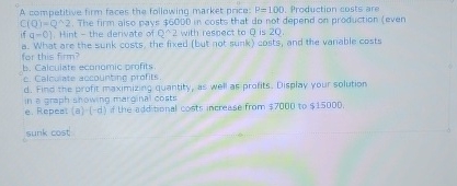 Solved A competitive firm faces the following market price: | Chegg.com