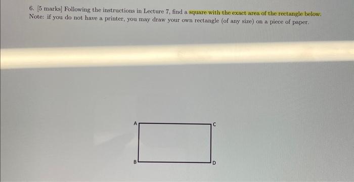 Solved 6. [ 5 marks] Following the instructions in Lecture 7 | Chegg.com