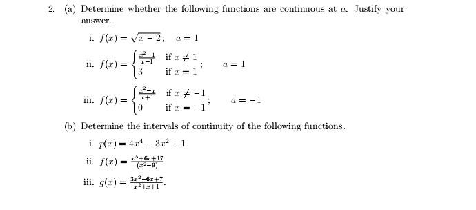 Solved (a) Determine whether the following functions are | Chegg.com