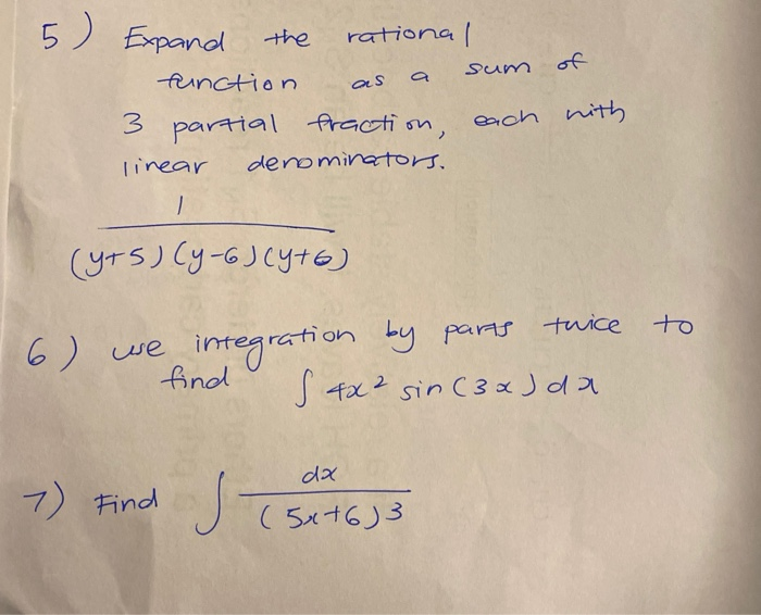 Solved Expand the rational function as a sum 3 partial | Chegg.com