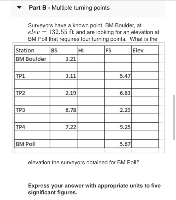 Solved Differential Leveling and Use of Turning Points 1 of | Chegg.com