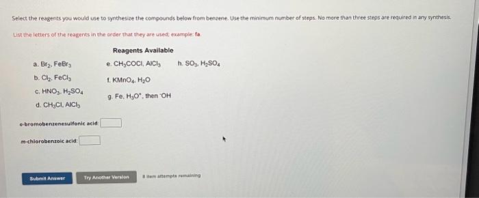 Solved a Identify the reagents represented by the letters | Chegg.com