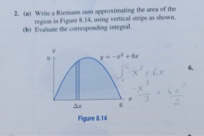 Solved 2. (a) Write a Riemann sum approximating the area of | Chegg.com