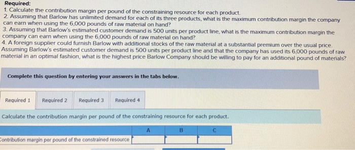 Solved Check my Exercise 12-8 Volume Trade-off Decisions | Chegg.com Solved Check my Exercise 12-8 Volume Trade-off Decisions | Chegg.com