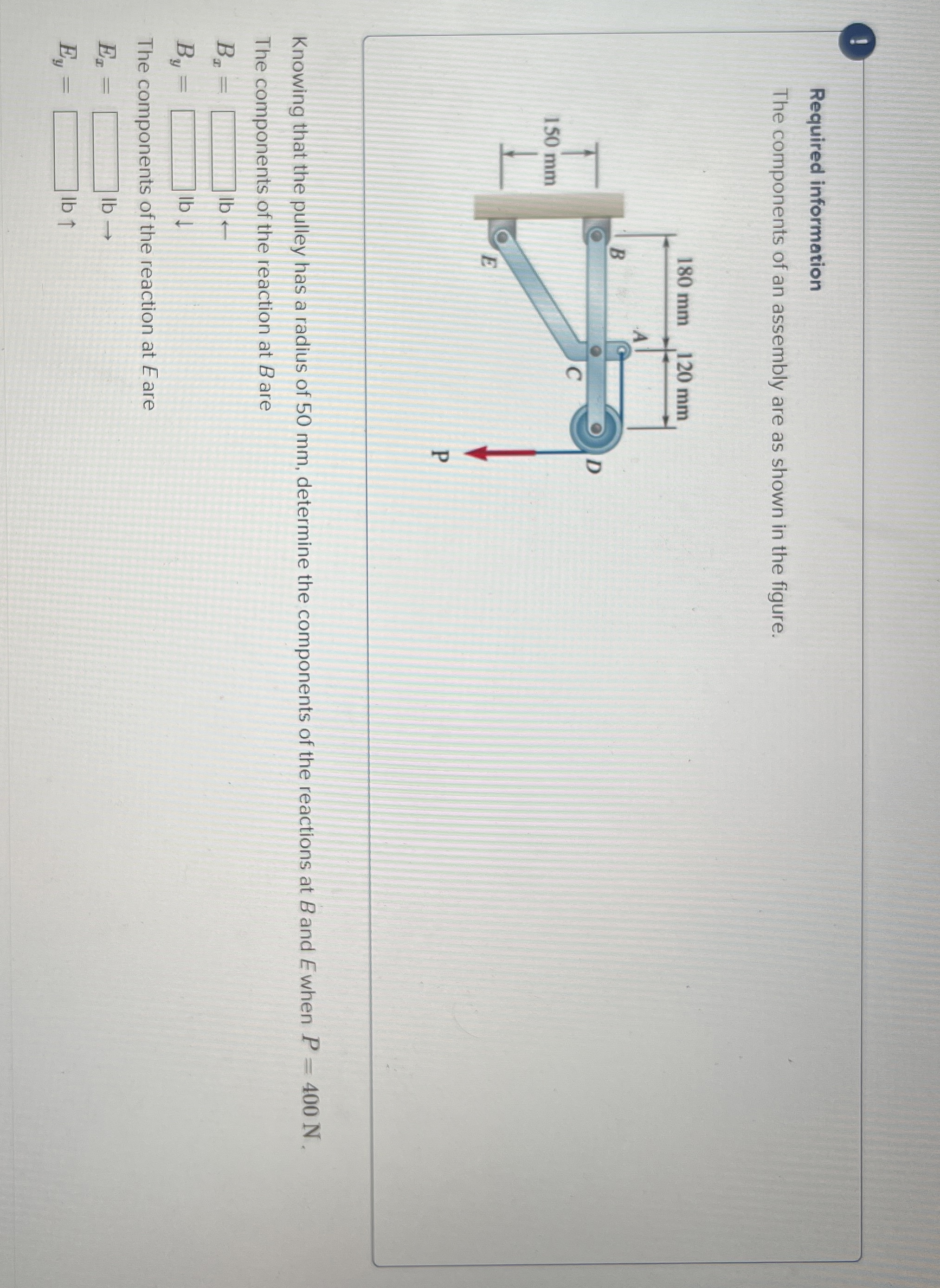 Solved !Required informationThe components of an assembly | Chegg.com