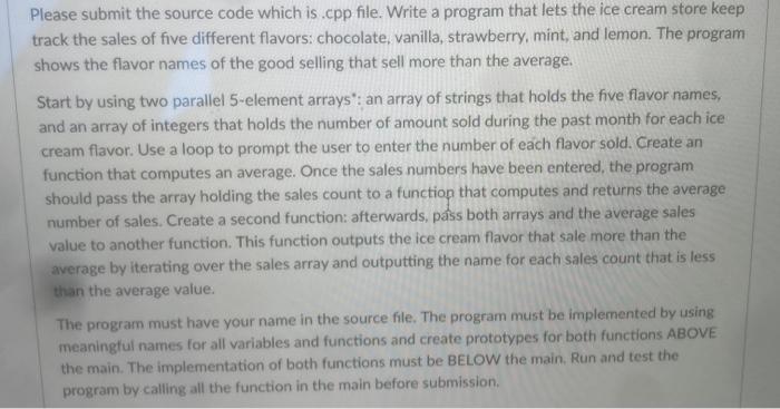 Please submit the source code which is .cpp file. | Chegg.com