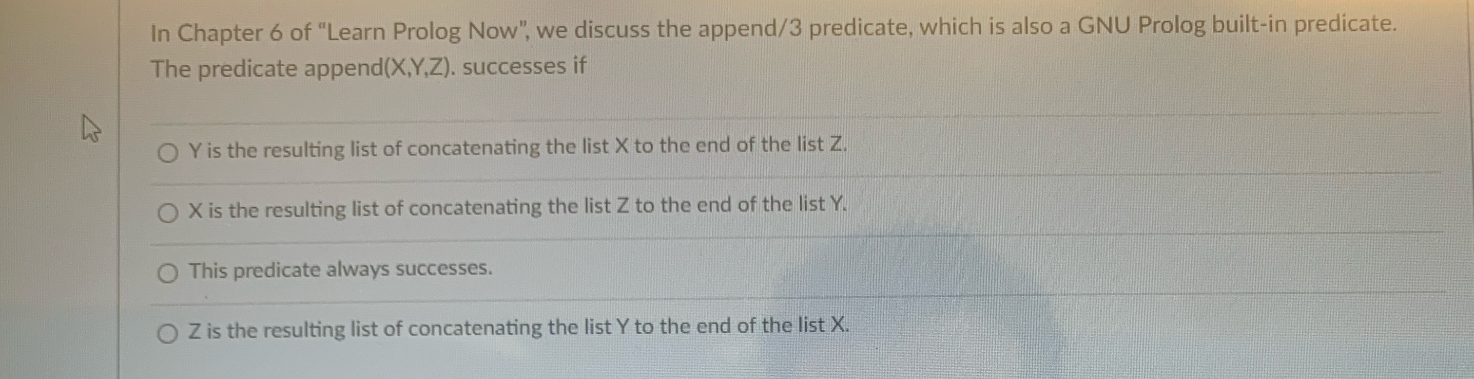 Solved In Chapter 6 ﻿of Learn Prolog Now We Discuss The 