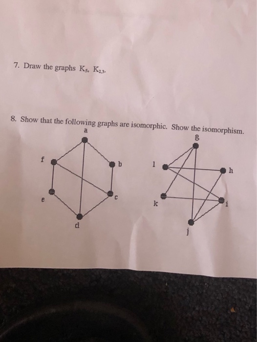 Solved 7. Draw the graphs Ks, K23. 8. Show that the | Chegg.com