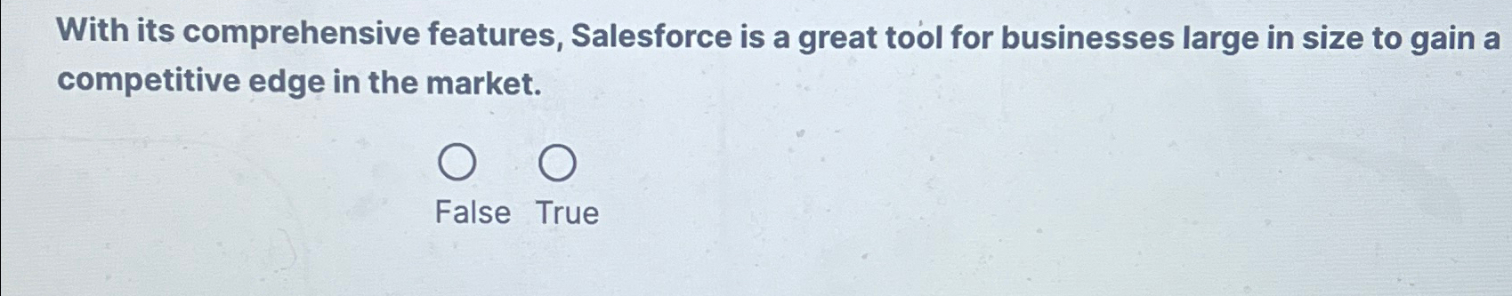 Solved With its comprehensive features, Salesforce is a | Chegg.com