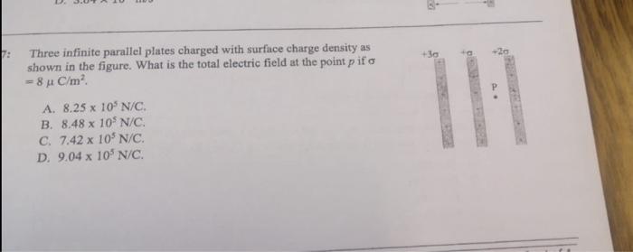 Solved Three infinite parallel plates charged with surface | Chegg.com