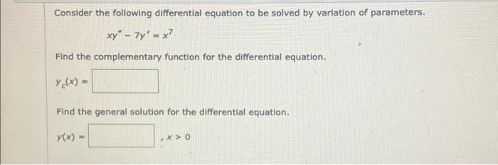 Solved Consider the following differential equation to be | Chegg.com