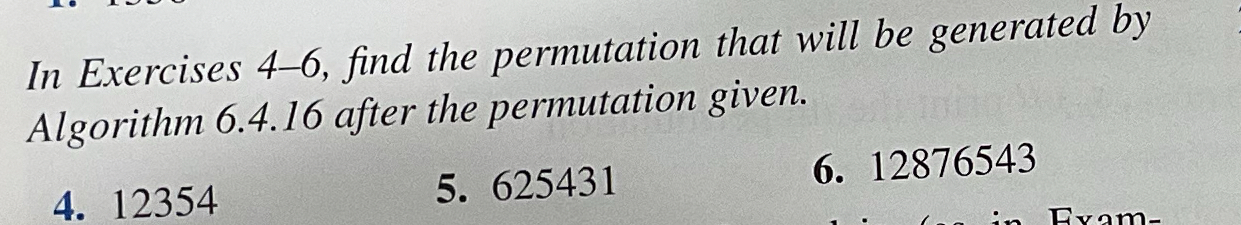 Solved In Exercises 4-6, ﻿find the permutation that will be | Chegg.com