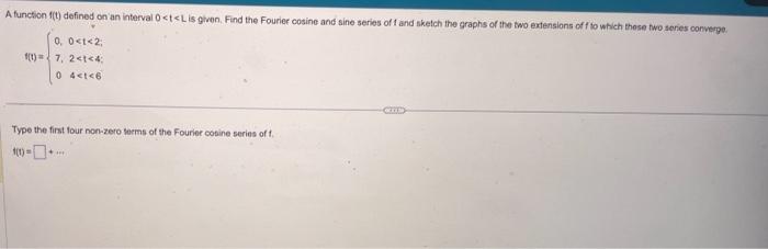 Solved A function f(t) defined on an interval 0 | Chegg.com