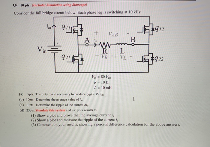 Solved Q2. 50 pts (Includes Simulation using Simscape) | Chegg.com