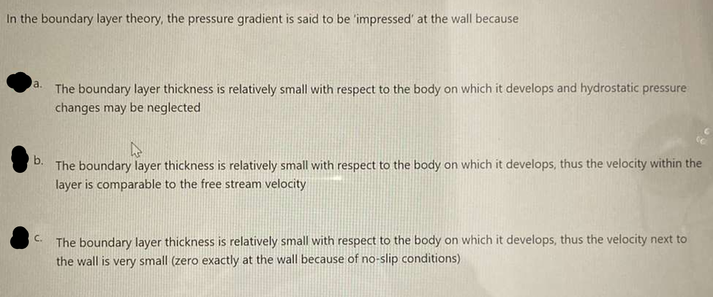 Solved In the boundary layer theory, the pressure gradient | Chegg.com