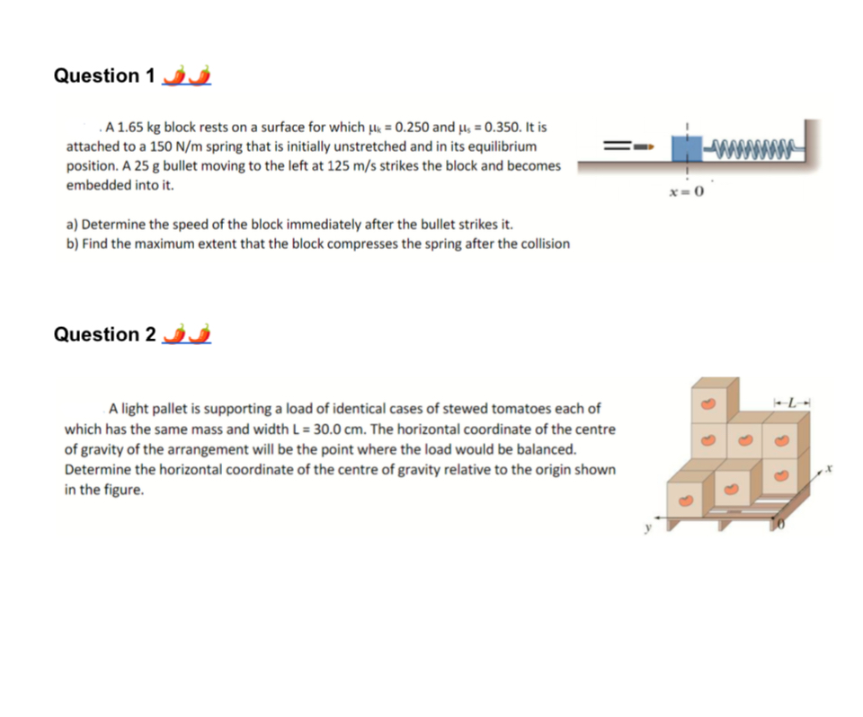 Solved Question 1 فA 1.65 ﻿kg block rests on a surface for | Chegg.com