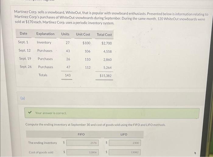 Solved (c) What is gross profit under each method? FIFO LIFO | Chegg.com