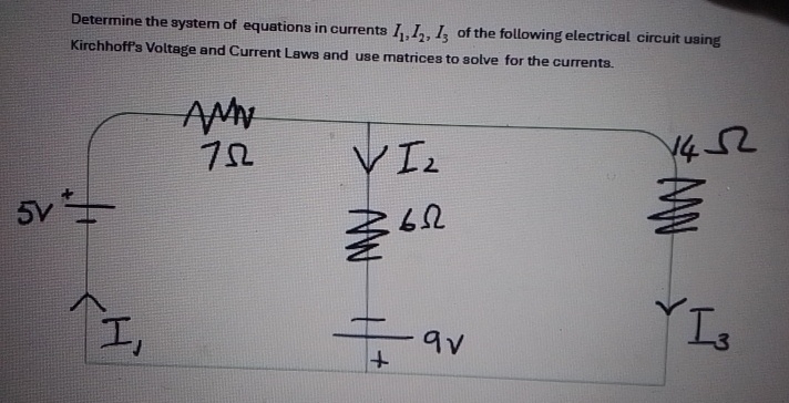 Solved Determine the system of equations in currents | Chegg.com