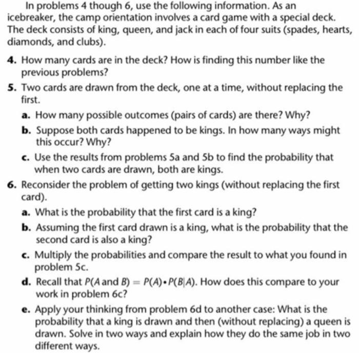 Solved In problems 4 though 6 , use the following | Chegg.com