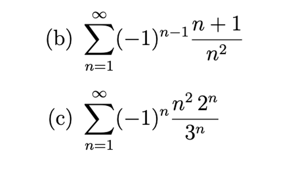 Solved B ∑n1∞ 1n 1n1n2c ∑n1∞ 1nn22n3nplease Find 