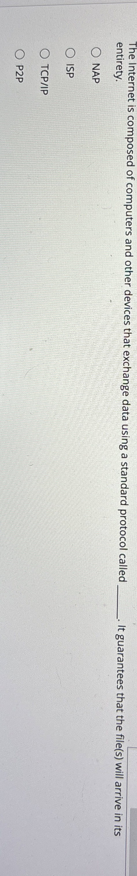 Solved The Internet is composed of computers and other | Chegg.com