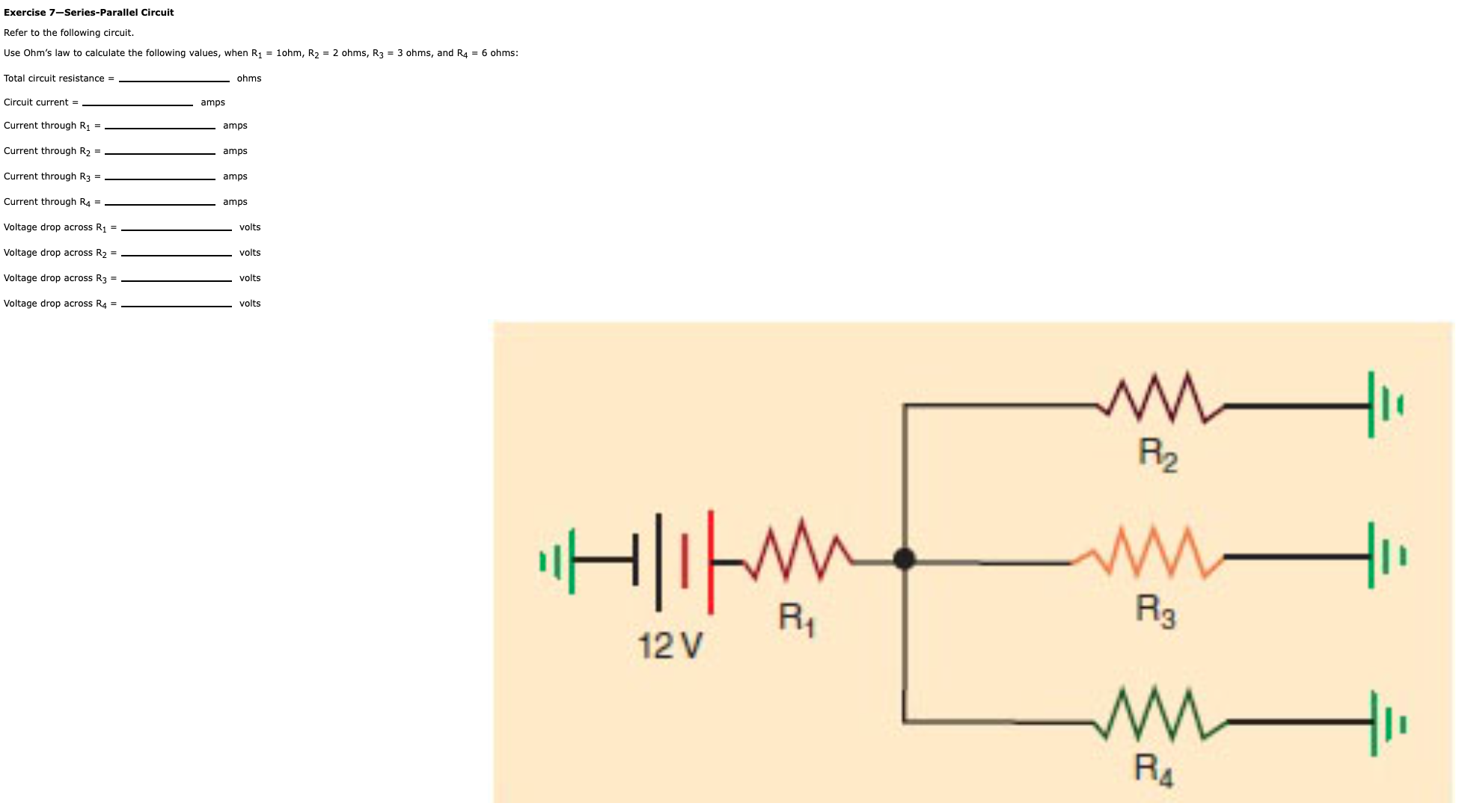 Solved Using Ohms LawRt= ﻿R1 ﻿x R2 / ﻿R1 + ﻿R2And Rt | Chegg.com
