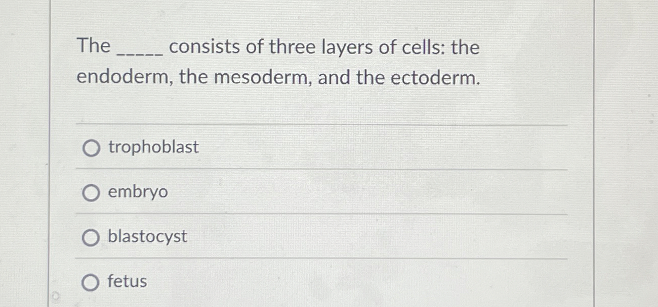 Solved The q, ﻿consists of three layers of cells: the | Chegg.com